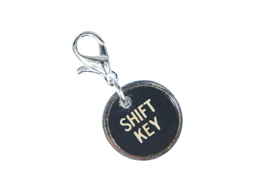 Shift Chiave pendente Miniblings Macchina Scrivere Pulsante Legno ...