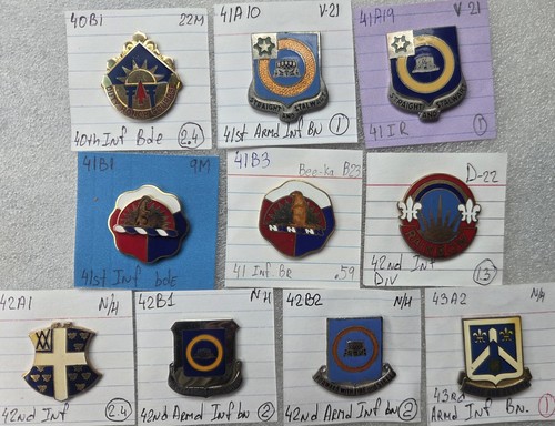 Lot of 10 Infantry Di Dui Unit Crest Insignia pins. | eBay