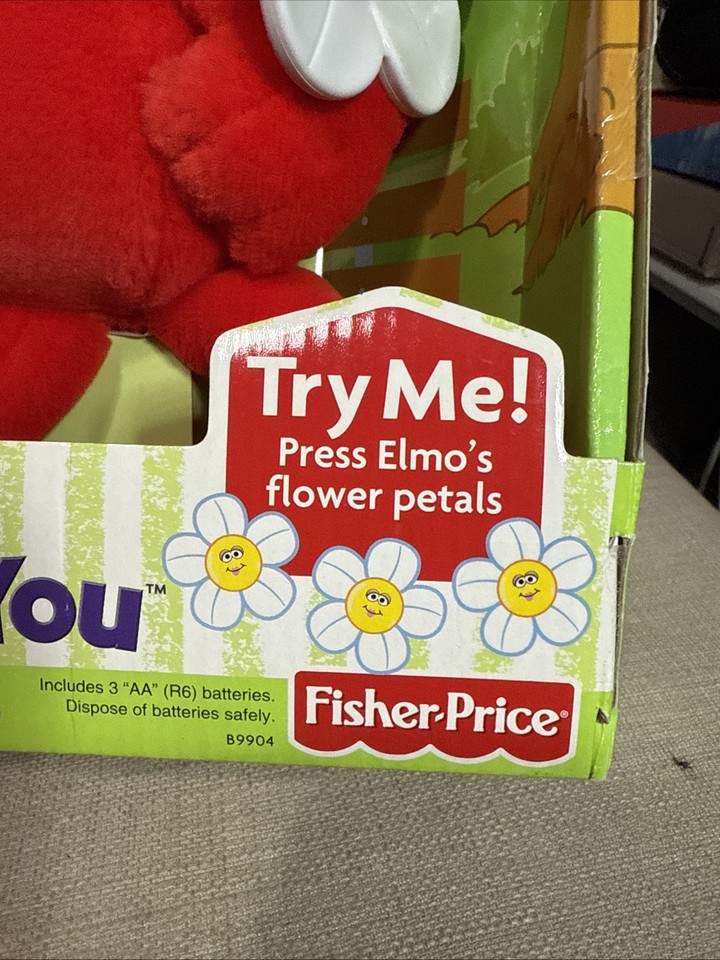 Sesame Street Elmo Loves You Talking Plush Daisy Flower Fisher Price ...