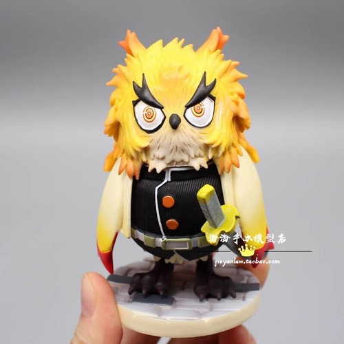 Demon Slayer Anime Figure Owl Rengoku Kyoujurou Toy Figurine 10cm Model ...