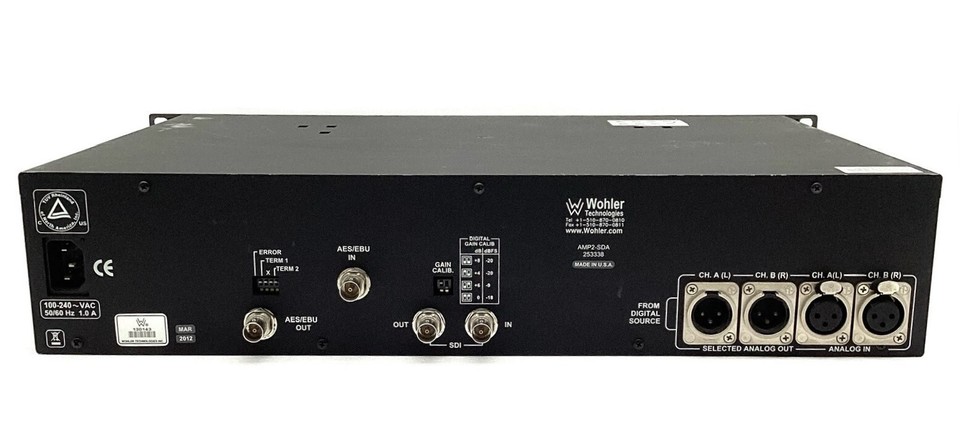 Wohler AMP2-SDA Digital Audio Monitor Panel | eBay
