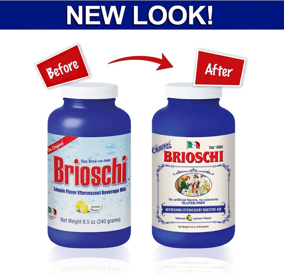 Brioschi Italian Lemon Flavored Effervescent Heartburn, Upset Stomach ...