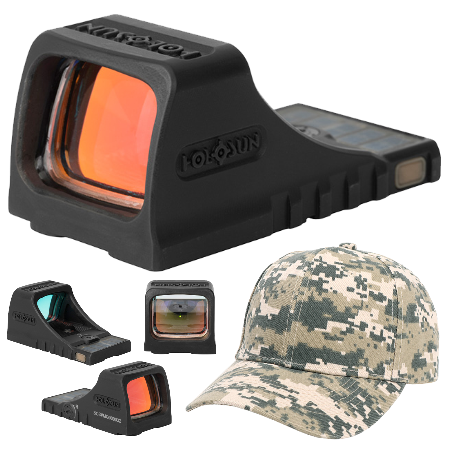 Holosun SCS-M-GR Green Multi-Reticle Reflex Sight w/Free Camo Digital ...