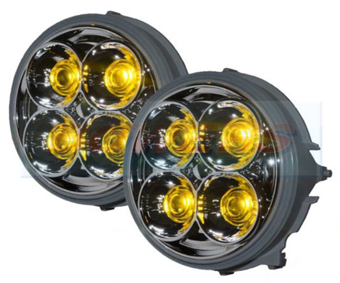 PAIR OF (x2) LEDSON AMBER LED FRONT DRL LIGHTS/LAMPS FOR SCANIA 4 / R ...