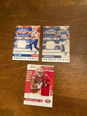 2020 Absolute Brandon Aiyuk, Jonathan Taylor, Fromm rookie jersey lot ...