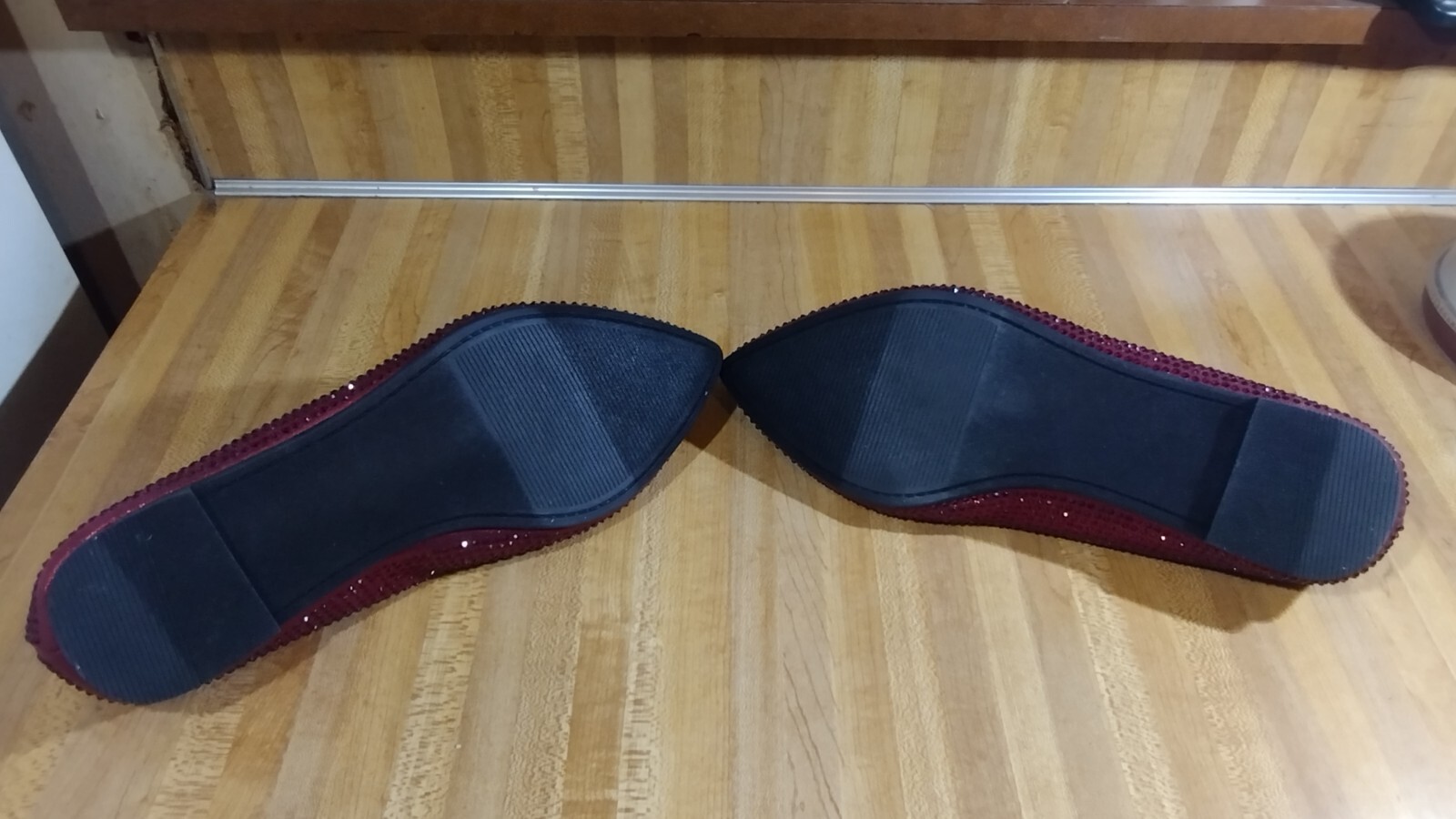 Torrid Red Glitter Pointed Toe Flats Women's Shoes,sz10(Dorthy's Red ...