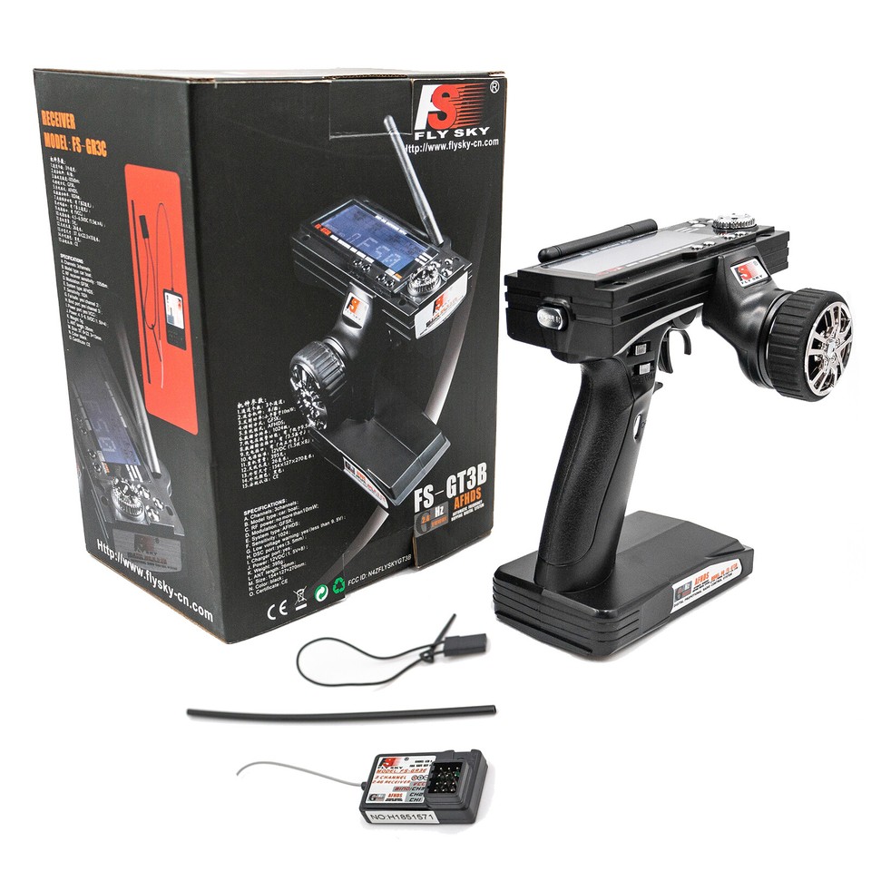 Flysky FS-GT3B 2.4G 3CH Radio LCD Transmitter & FS-GR3E Receiver for RC ...