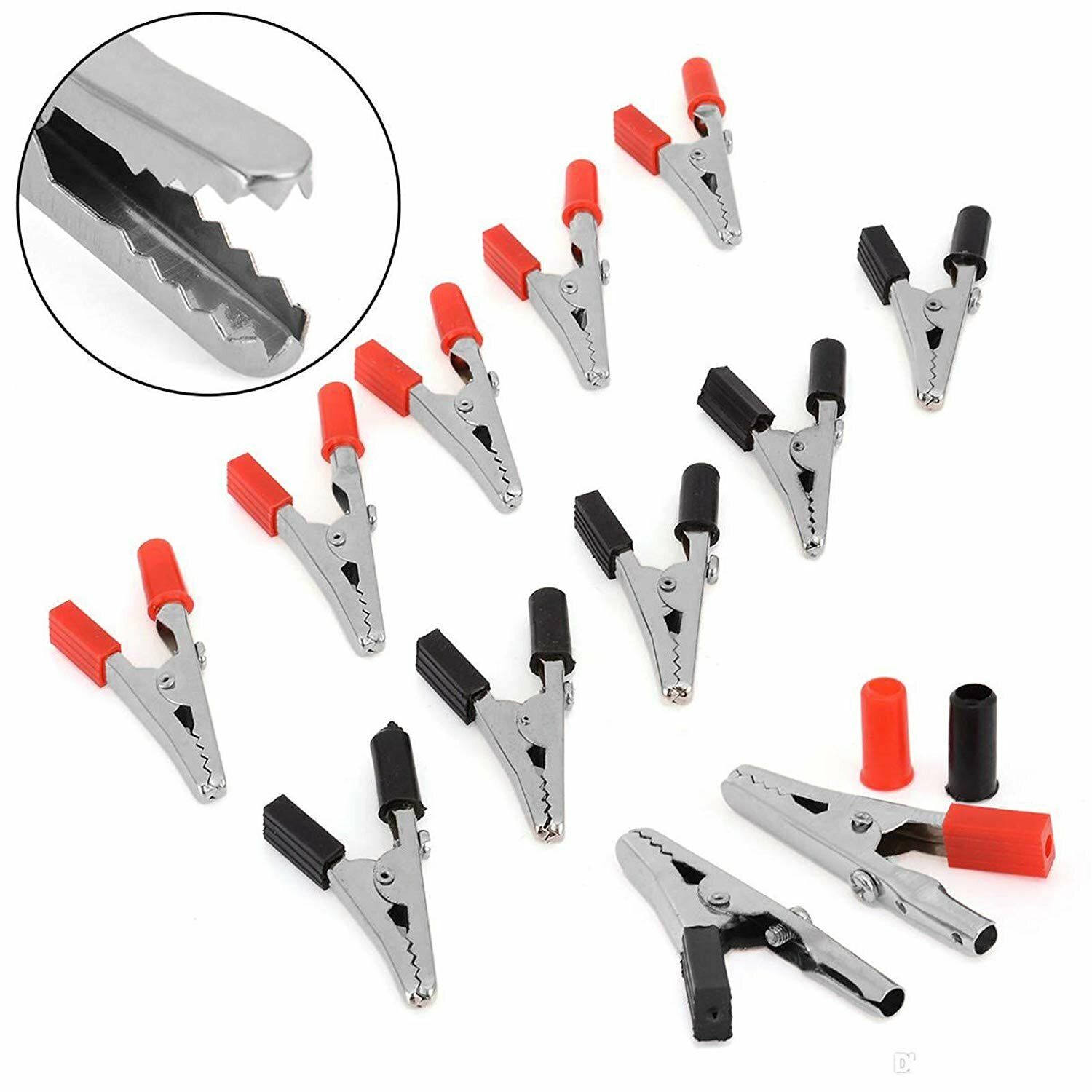 10 Pcs Electrical Test Clamps Metal Alligator Clips with Red & Black ...