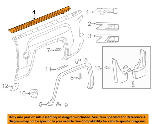Chevrolet GM OEM Bed or Tailgate-Top Molding Trim Protector Cap Left ...