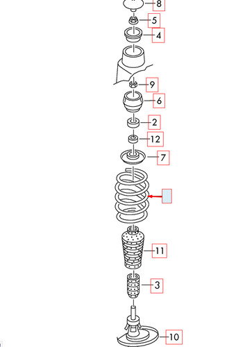NEW AUDI A1 8X1 FRONT LEFT SIDE COIL SPRING 6R0411105AP 2013OEM | eBay