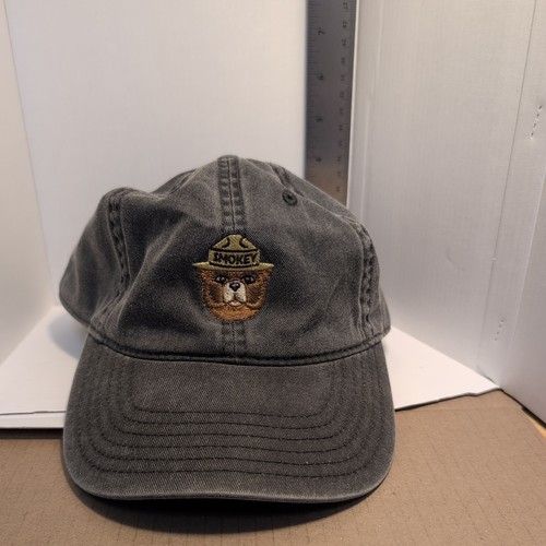 Smokey Bear Park Ranger Gray Dad Mad Engine Hat Adjustable Strap back ...