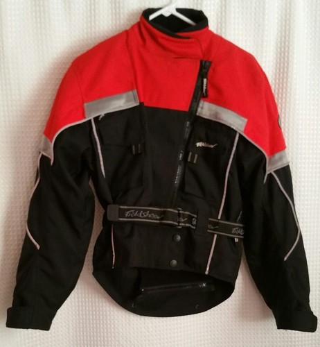 FS Field Sheer Fieldsheer Motorcycle Jacket Men's XS Black Red Silver w ...