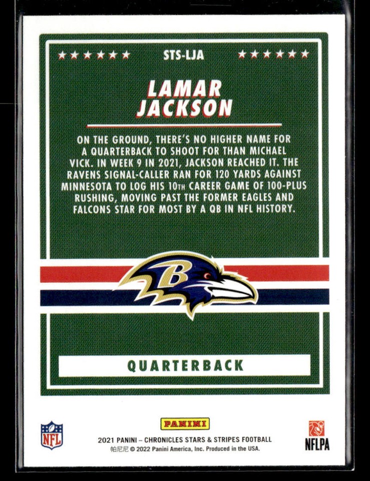 2021 Panini Chronicles #STS-LJA Lamar Jackson Stars and Stripes card | eBay