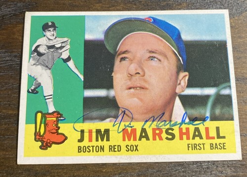 Jim Marshall Boston Red Sox 1960 Topps Signed autographed Baseball card ...
