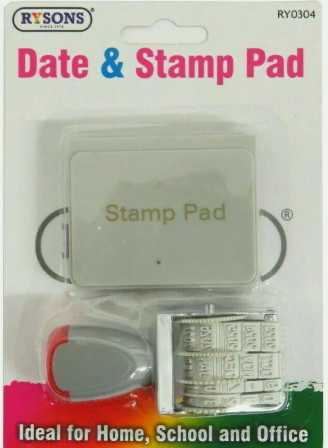 DATE STAMP AND BLACK INK PAD IDEAL STAMPING FOR SCHOOL OFFICE HOME ...