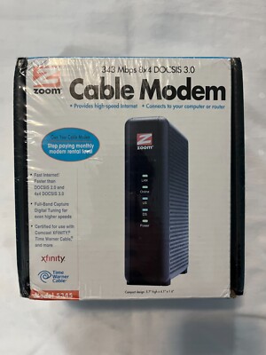 HIGH SPEED MODEM SEALED BRAND NEW UNOPENED ZOOM DOCSIS 3.0 MODEL 5345 ...