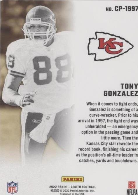 2022 Panini Zenith Tony Gonzalez #CP-1997 for sale | eBay