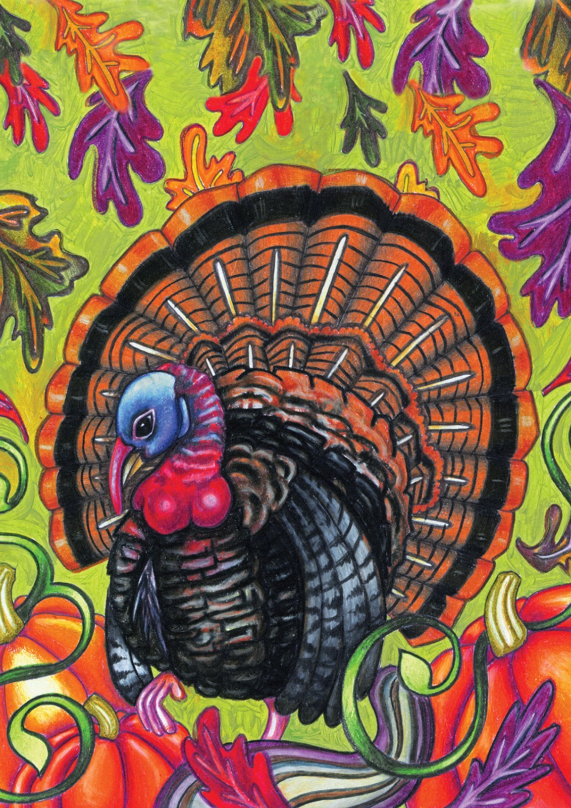NEW LARGE TOLAND THANKSGIVING AUTUMN FLAG FALL FEATHERS TURKEY 28 X40 ...