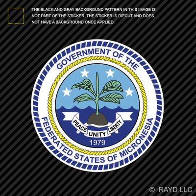 Micronesian Seal Sticker Decal Self Adhesive Vinyl Micronesia flag FSM ...