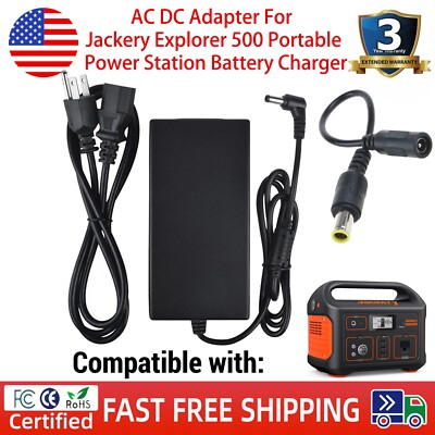 AC DC Adapter For Jackery Explorer 500 Portable Power Station Battery ...
