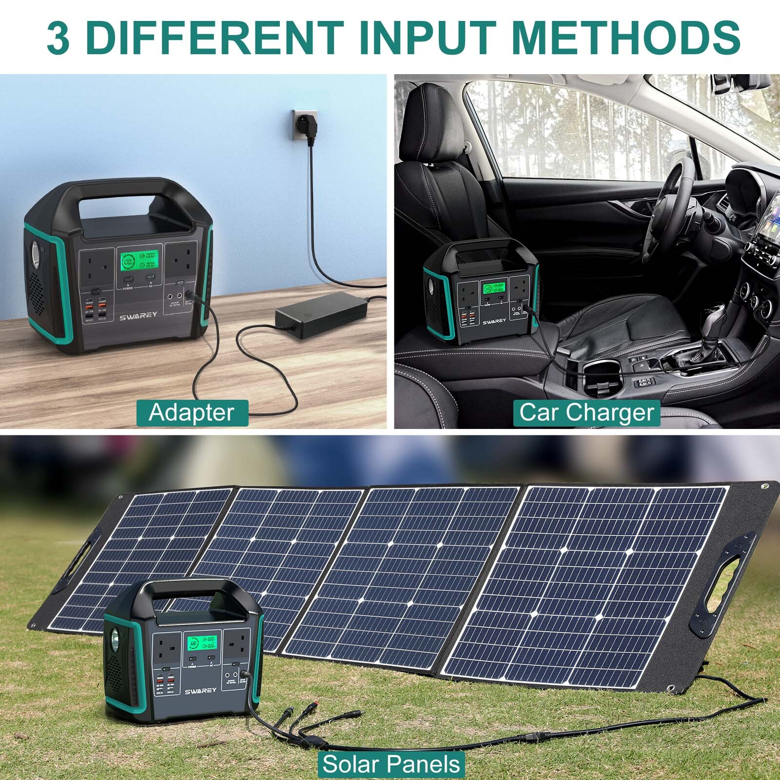 SWAREY Portable Power Station 1000W 725.76Wh Solar Power Generator ...