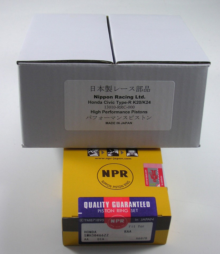 87mm JDM Nippon Racing Floating RRC CTR Civic Type R K24 FD2 Piston Set ...