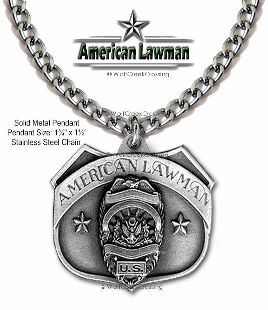 Police Officer Tribute Necklace Stainless Steel Lawman Trooper Deputy ...