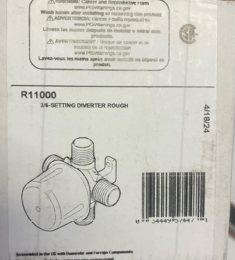 Delta R11000 3-Setting and 6-Setting Custom Shower Diverter Valve Kit ...