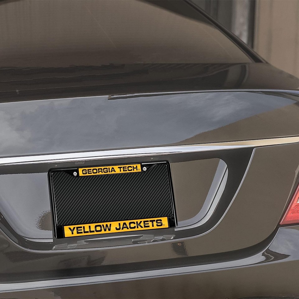 Georgia Tech Yellow Jackets Black Metal Laser Cut License Plate Frame ...