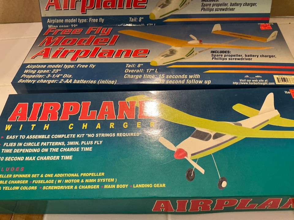 Lot of 5 Vintage Model Flying Airplane Kits with chargers Guillows Free ...