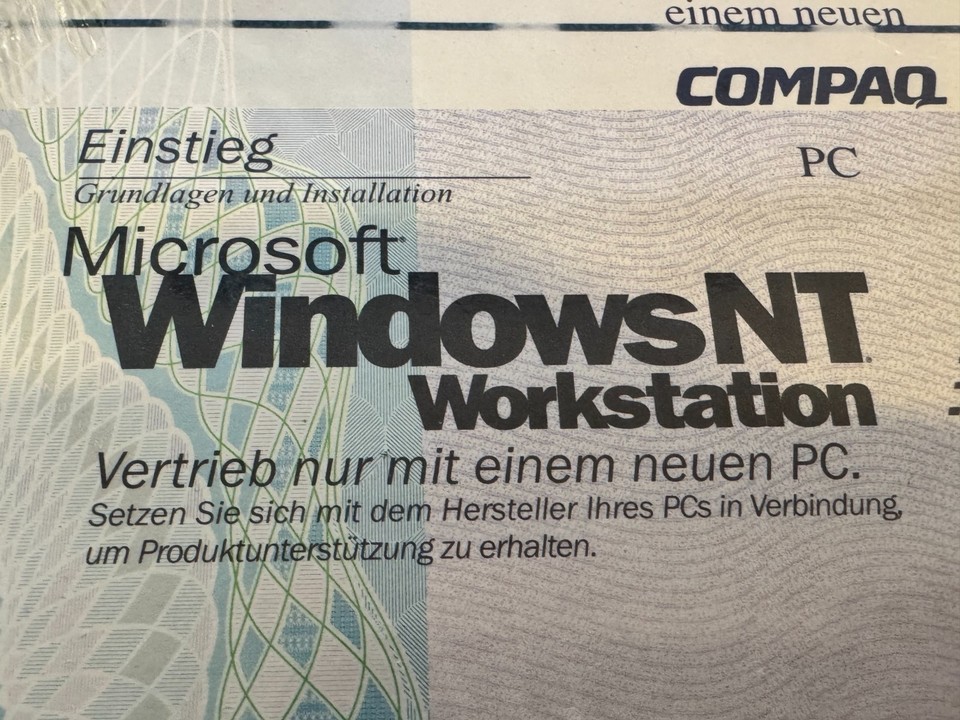 Microsoft Windows NT 4.0 Workstation mit Handbuch - OEM - CD - Deutsch ...