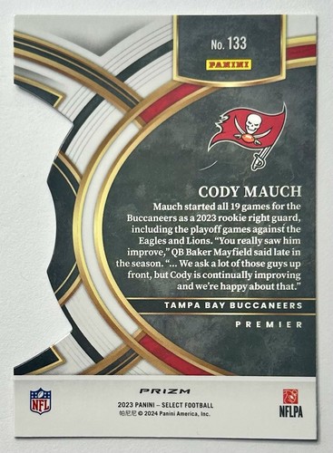 2023 Select Cody Mauch Silver Die-Cut Prizm Refractor Rookie SP RC #133 ...