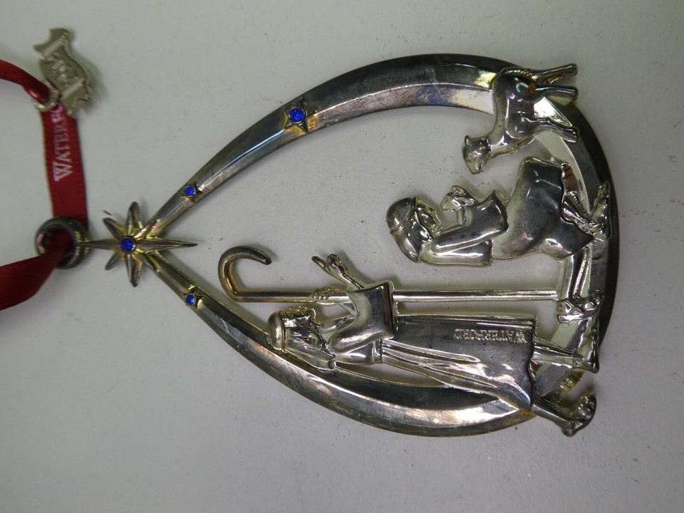 VINTAGE WATERFORD CHRISTMAS DECORATION METAL SILVER PLATED NATIVITY ...