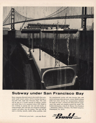 1965 Budd: Subway Under San Francisco Bay Vintage Print Ad | eBay