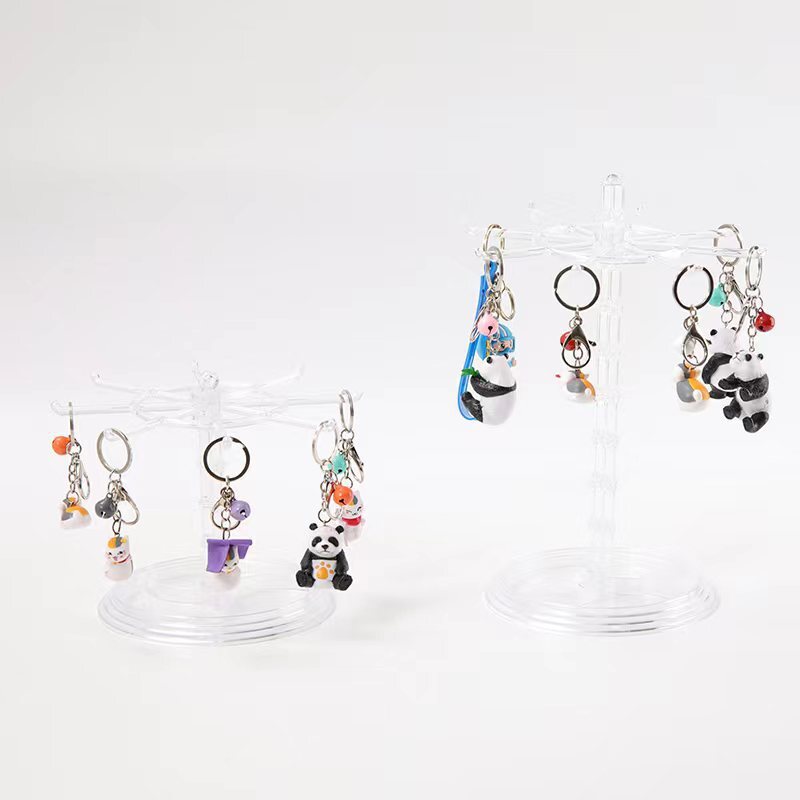 Rotating Rack Jewelry Keyring Display Hanger 2 Tier Revolving Stand ...