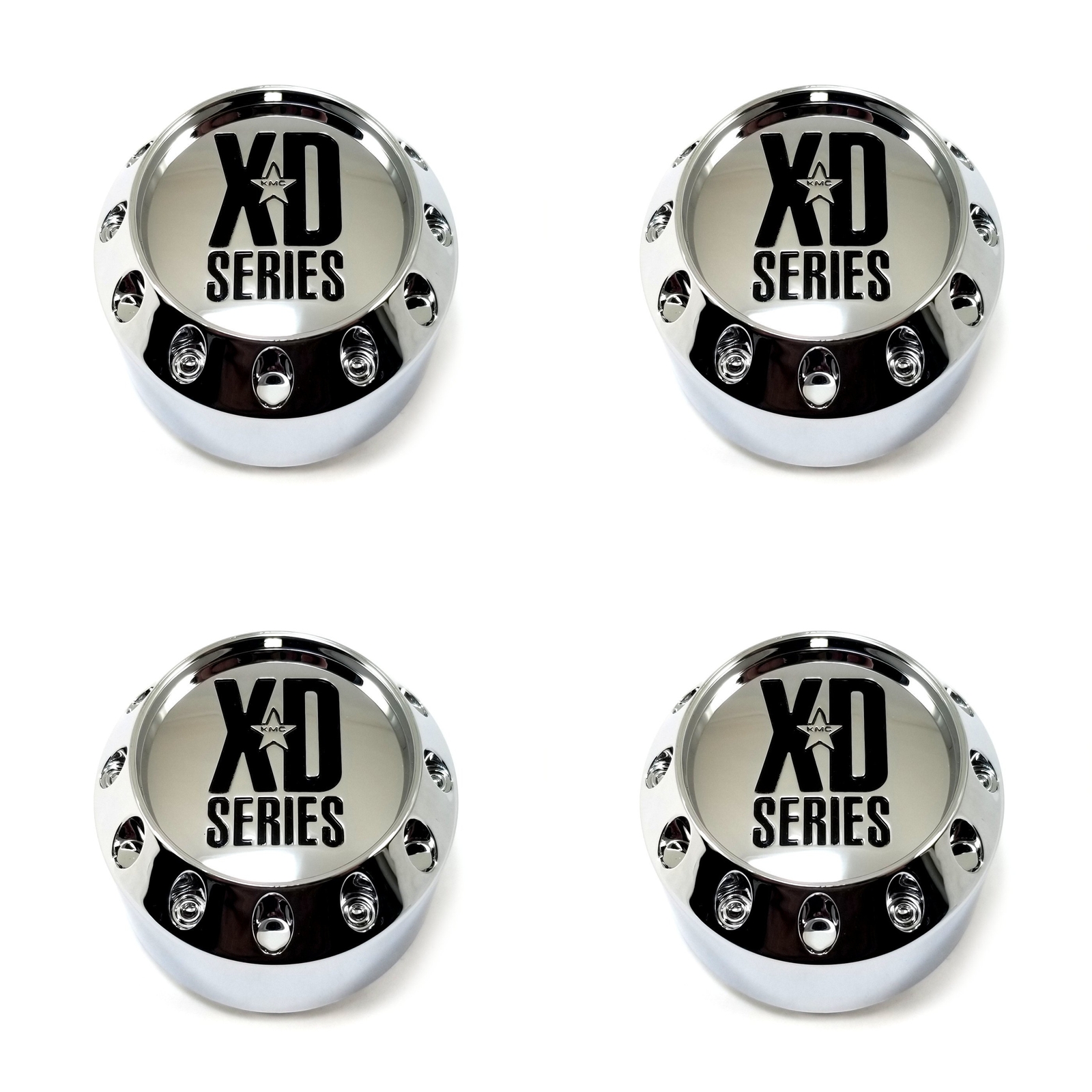 4 XD Series Chrome Wheel Center Hub Caps for 5/6Lug XD779 Badlands ...
