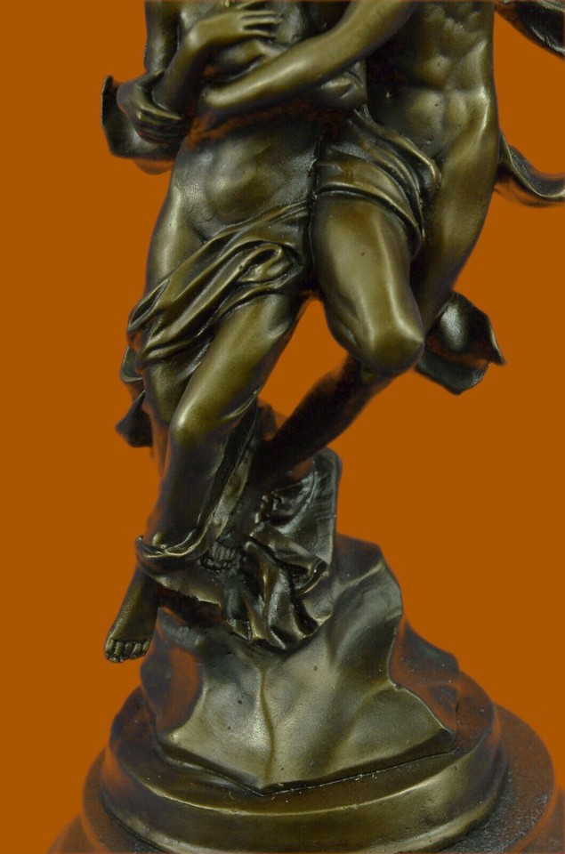 Art Deco Marble Bronze Sculpture Angel " Psyche and Eros"Statue Figure ...