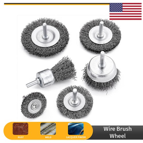 6PCS Steel Wire Wheel Cup Brush Set Paint Rust Remover for Rotary Drill ...