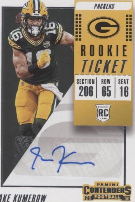 2018 Panini Contenders - Rookie Ticket Autograph Jake Kumerow #172 (AU ...