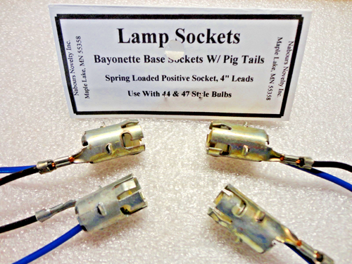 4pcs Mini Lamp Pigtail Sockets, Suitable for 44 & 47 Bayonet Style Mini ...