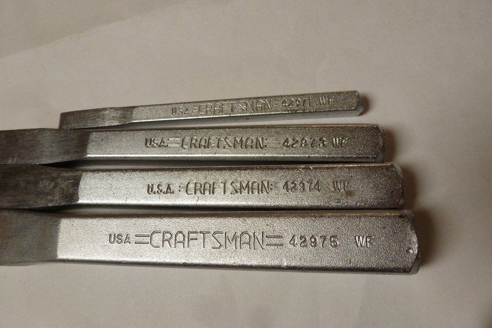 Craftsman Cold Chisel Set Made in USA 1/4 1/2 5/8 3/4 3 Smaller Ones ...