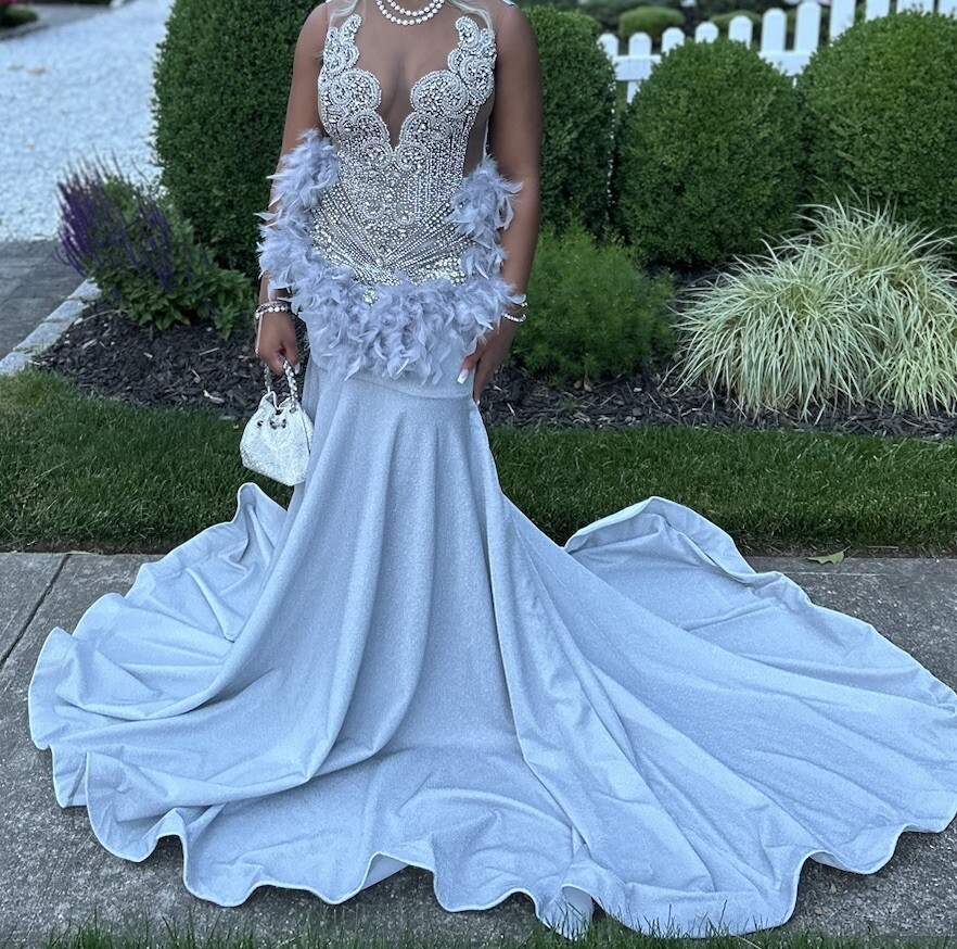 Silver and Grey Prom Dress - Gem