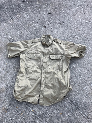 WWII USGI Khaki Tan summer issue mens shirt WW2 large size US Army | eBay