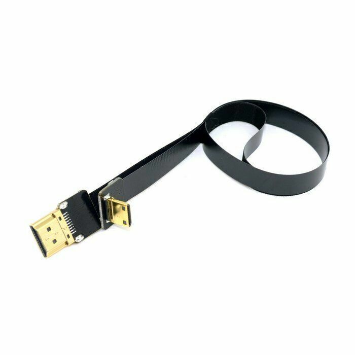 50cm Down Angled FPV Mini HDMI Male to HDTV Male FPC Flat Cable for ...