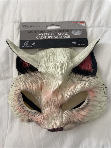 Halloween CAT HALF MASK - Midnight Creatures By Seasons Rubber ...