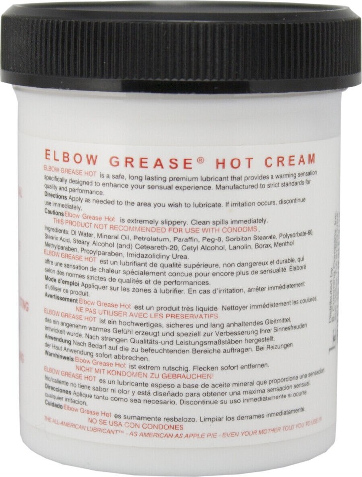 Elbow Grease Hot Formula Massage Cream Mineral Oil Based Sex Lubricant ...