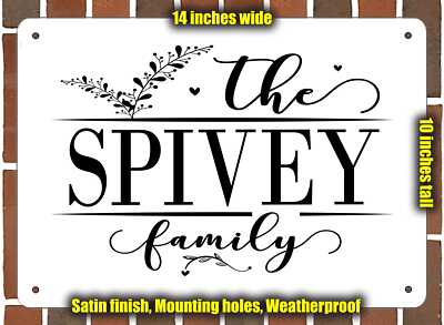Spivey Family Decorative Metal Door or Wall Plaque (Style 2) | eBay