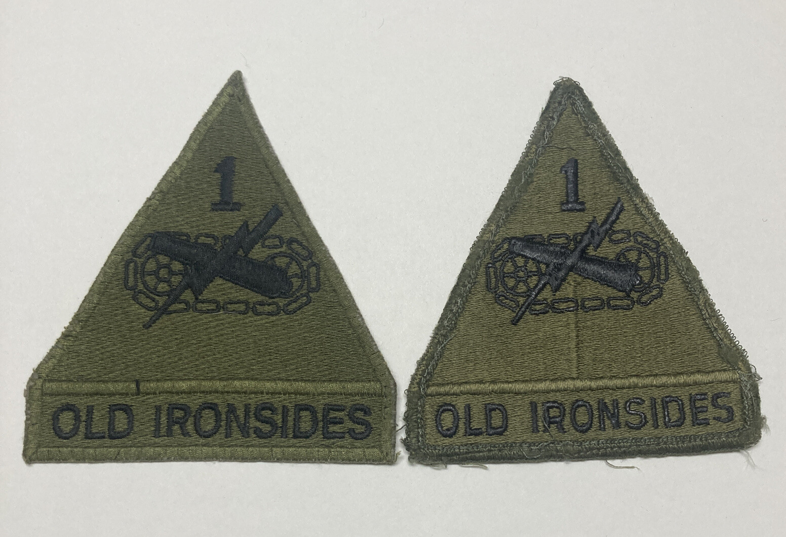 Lot of 2 US Army 1st First Armored Division AD Old Ironsides Patch ...