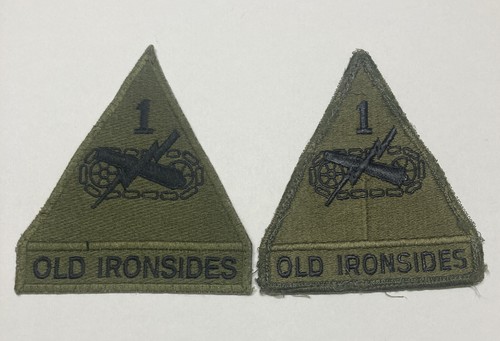 Lot of 2 US Army 1st First Armored Division AD Old Ironsides Patch ...