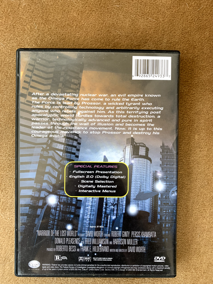 WARRIOR OF THE LOST WORLD DVD 2005 ROBERT GINTY DONALD PLEASANCE ...